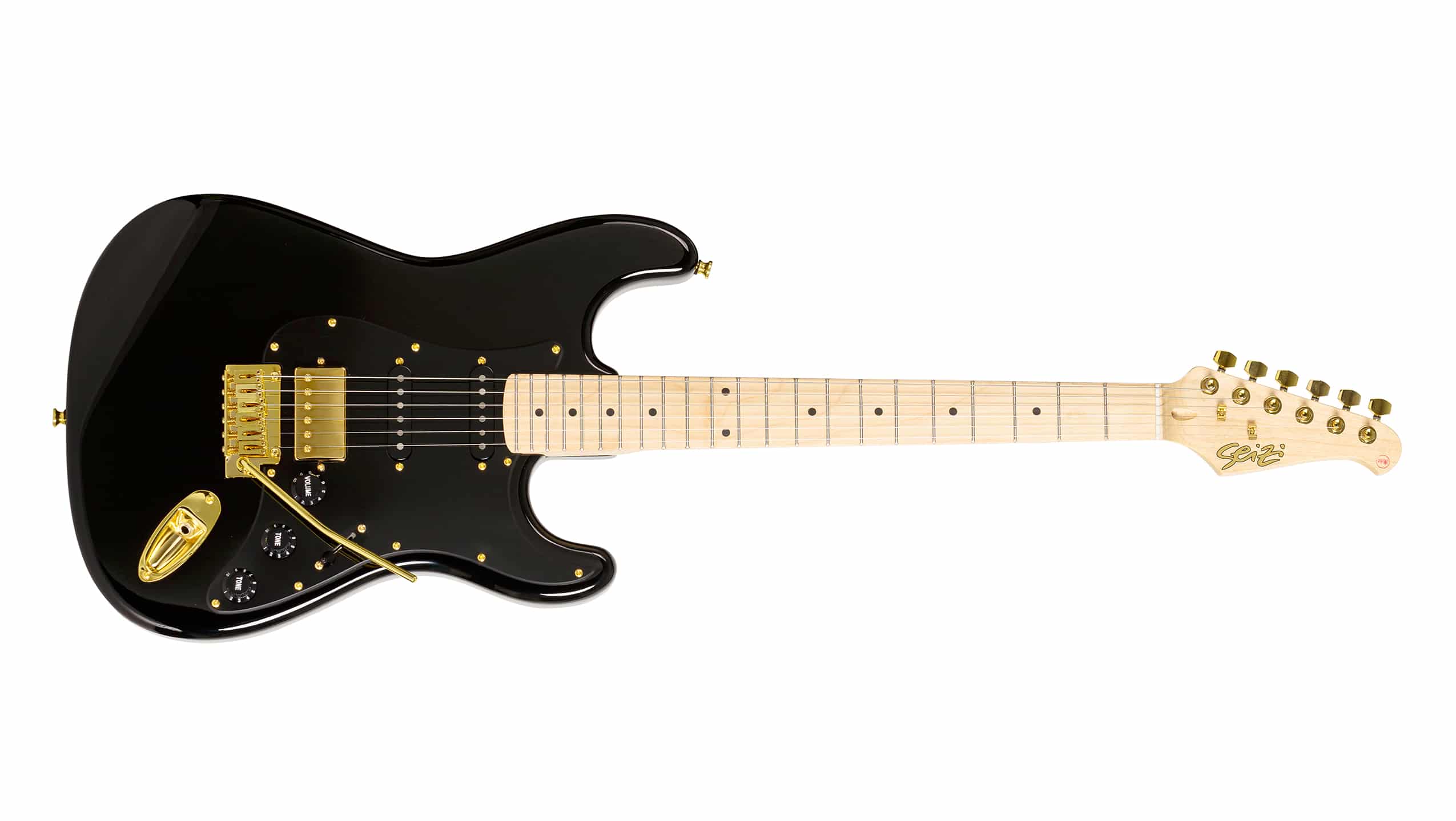 Guitarra Seizi Vintage Budokan HSS – Black Gold « Royal Music